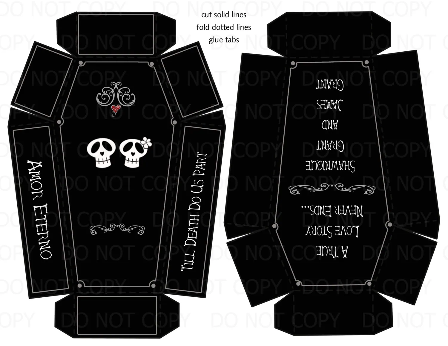 Printable Coffin Box Template - Printable Art Design